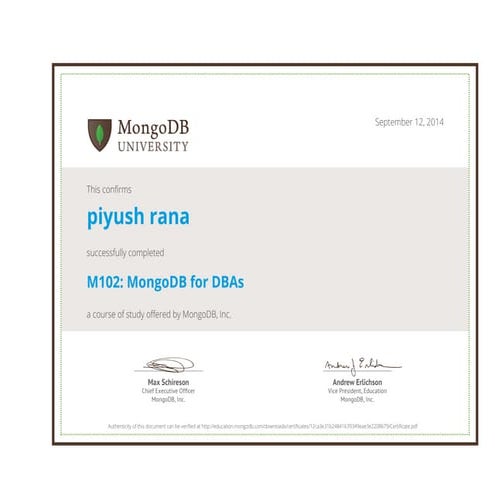 Certificate_mongo | PDF | Business | Business and Finance