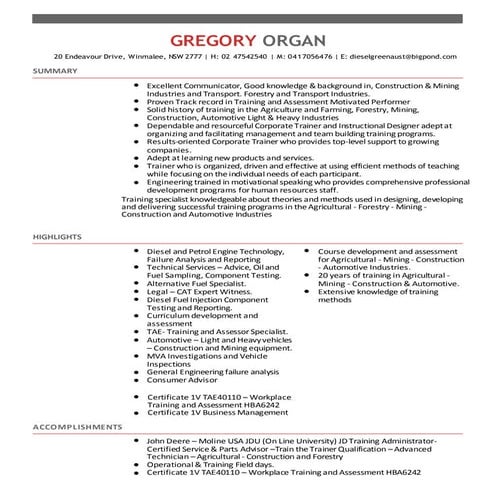 Greg Organ 2015 Resume (2) | DOCX