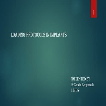 Loading protocols in implant | PPTX