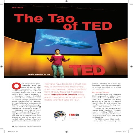 MarSci Aug 2014 pp28-31 The Tao of TED | PDF | Large Animals | Pets