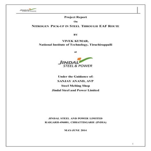 JSPL Report | PDF