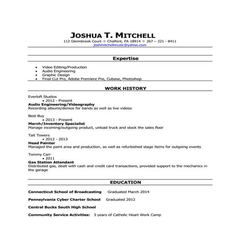Josh Mitchell Resume | PDF