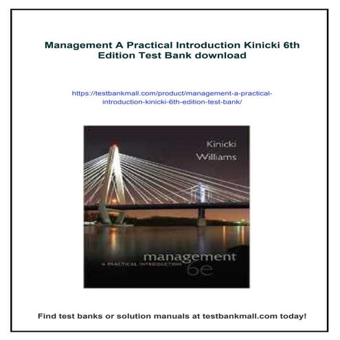 Management A Practical Introduction Kinicki 6th Edition Test Bank | PDF