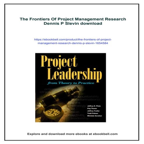 The Frontiers Of Project Management Research Dennis P Slevin | PDF