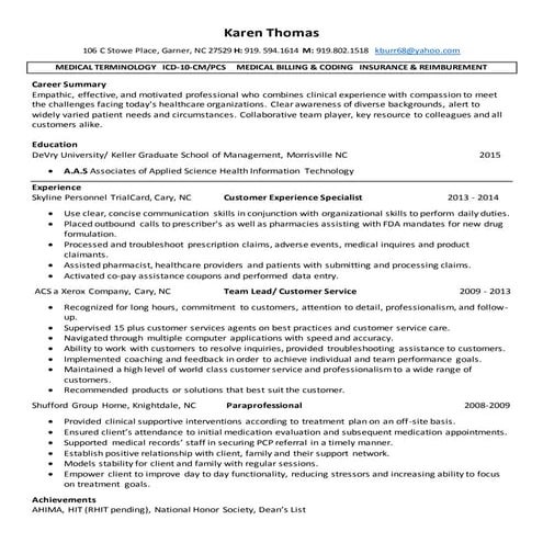Karen Thomas Resume updated | DOCX | Healthcare Industry | Industries