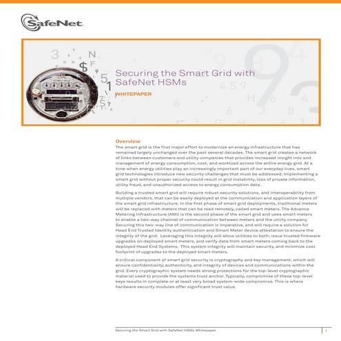 Securing the Smart Grid with SafeNet HSMs | PDF