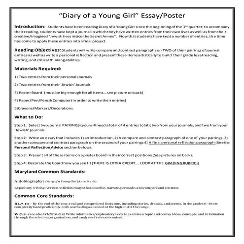 Diary of a Young Girl Project | DOCX