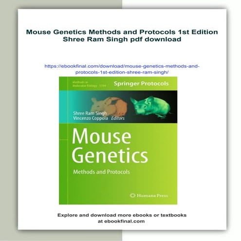 Mouse Genetics Methods and Protocols 1st Edition Shree Ram Singh | PDF