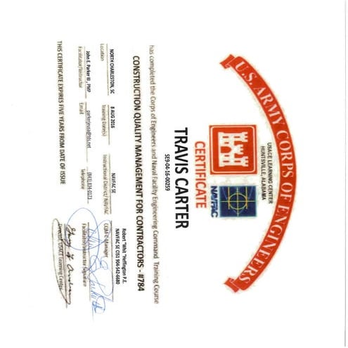 USACE CQM Certificate | PDF