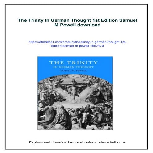 The Trinity In German Thought 1st Edition Samuel M Powell | PDF