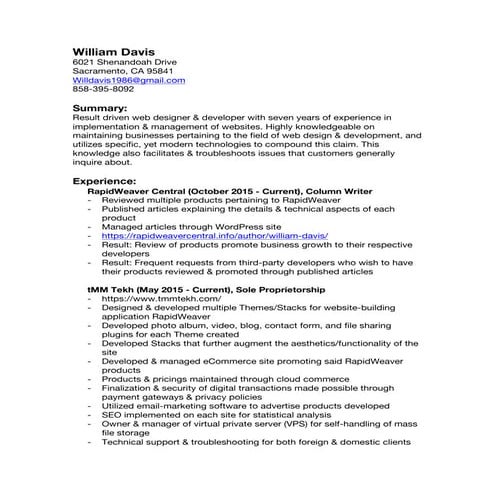 Resume Draft 2 | PDF
