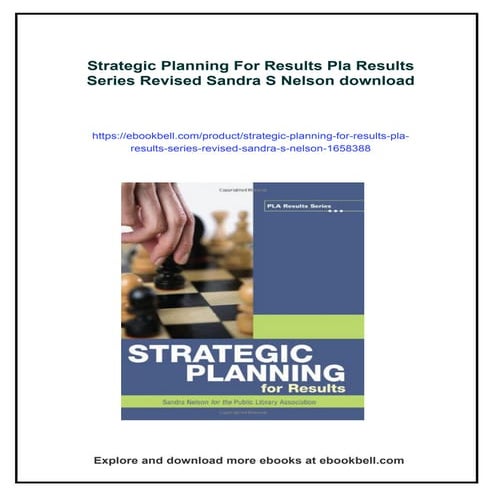 Strategic Planning For Results Pla Results Series Revised Sandra S ...