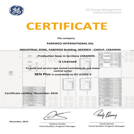 Faremco GE License 2013 | PDF