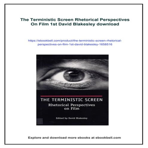 The Terministic Screen Rhetorical Perspectives On Film 1st David ...
