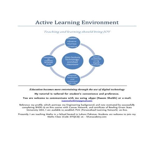 Active learning environment | DOCX | Education