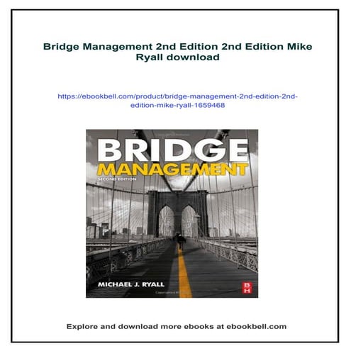 Bridge Management 2nd Edition 2nd Edition Mike Ryall | PDF