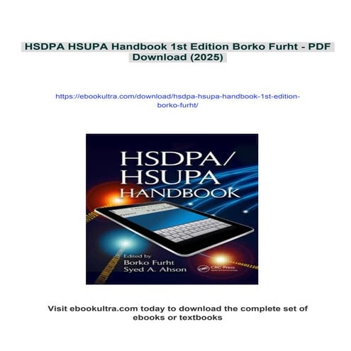 HSDPA HSUPA Handbook 1st Edition Borko Furht | PDF