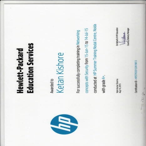 Ketan - HP Certificate | PDF