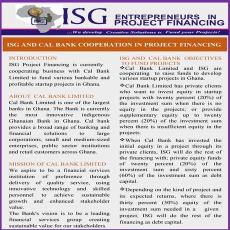 ISG Partnership with Cal Bank | PPS