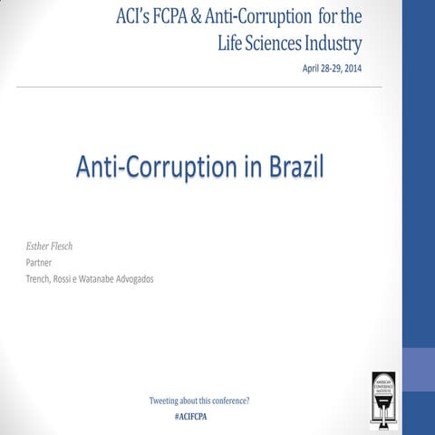 ACI's FCPA & Anti-Corruption for the Life Sciences Industry | PPT