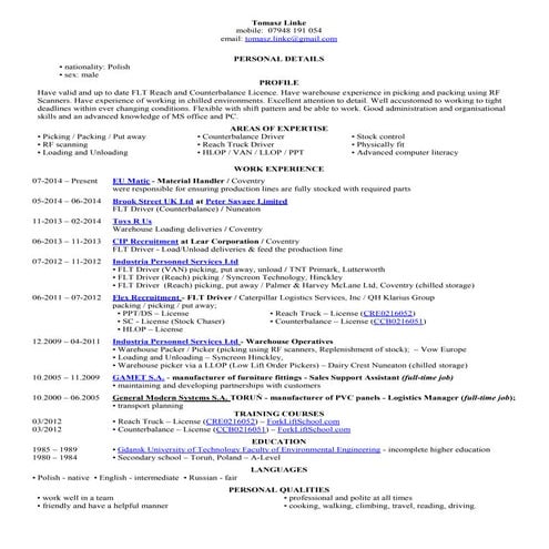 Charles Gabriel Jr Resume | DOCX
