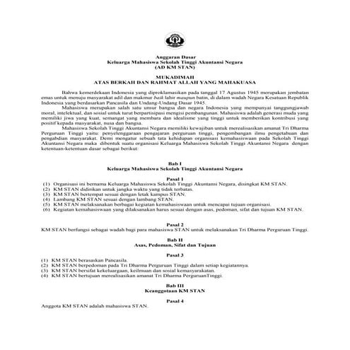 ANGGARAN-DASAR-KM-STAN-Amandemen-2014 | PDF