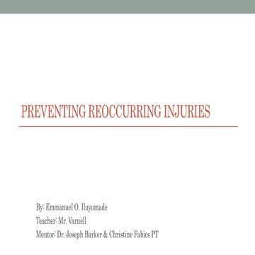 Preventing Reoccurring Injuries | PPT