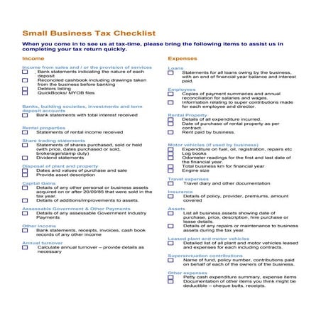 Small_Business_Tax_Checklist | PDF