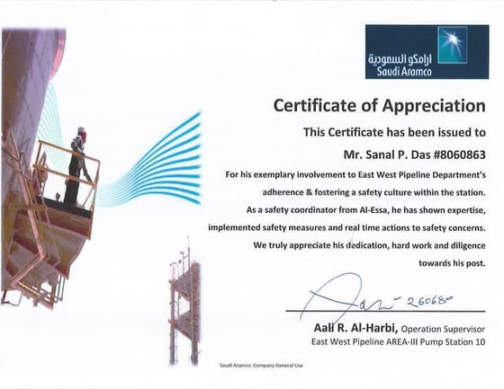 Aramco certificate 3 | PDF