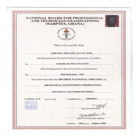 HND certificate