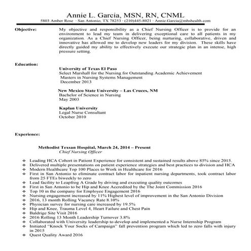 Annie Garcia. CV | DOC