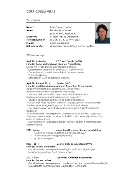 Cv Ellen Pronk 2013 | PDF