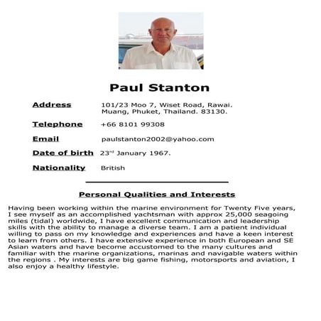 Paul Stanton resume | DOC