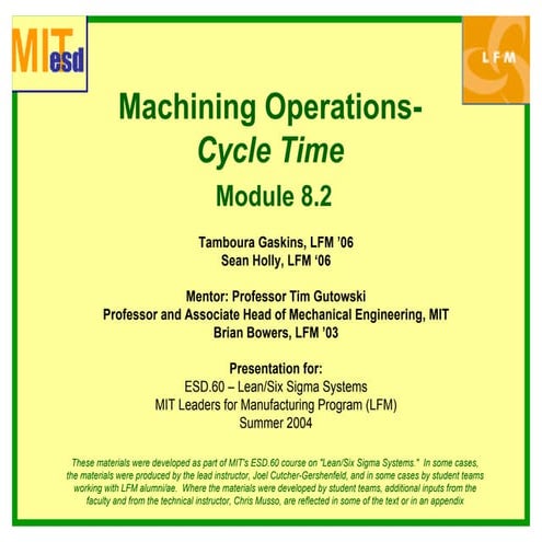 What is cycle time in the manufacturing process | PDF