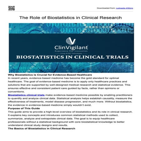 Biostatistics Clinical Research And Trials Pdf