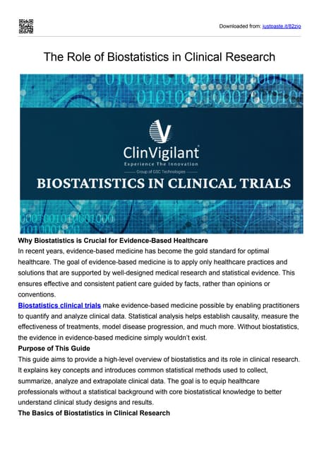Biostatistics Clinical Research And Trials Pdf