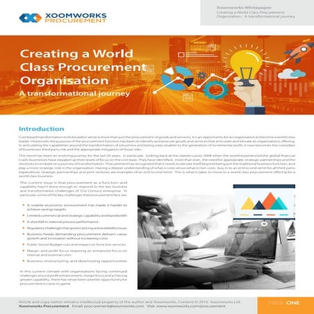 Creating a World Class Procurement Organisation-Whitepaper- | PDF