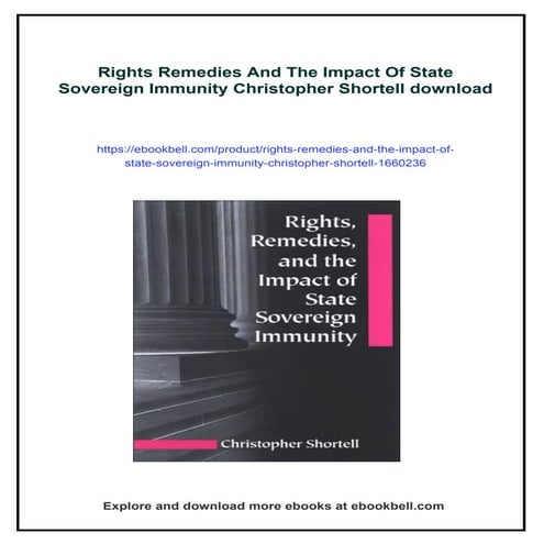 Rights Remedies And The Impact Of State Sovereign Immunity Christopher ...