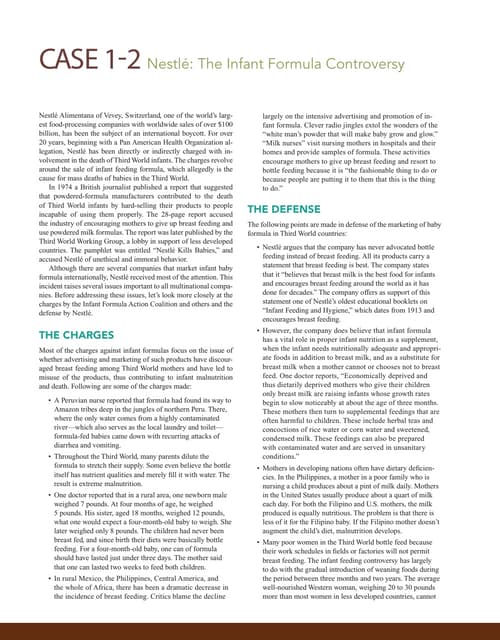 CASE 1 2 Nestlé The Infant Formula Controversy largel.docx | Parenting ...