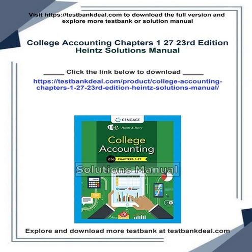 College Accounting Chapters 1 27 23rd Edition Heintz Solutions Manual | PDF