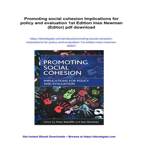 Promoting social cohesion Implications for policy and evaluation 1st ...