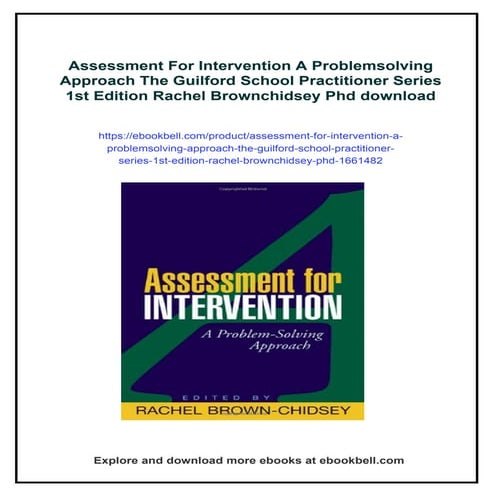 Assessment For Intervention A Problemsolving Approach The Guilford School Practitioner Series ...