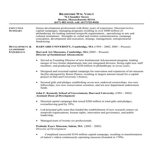 Resume, Brad Voigt | DOC