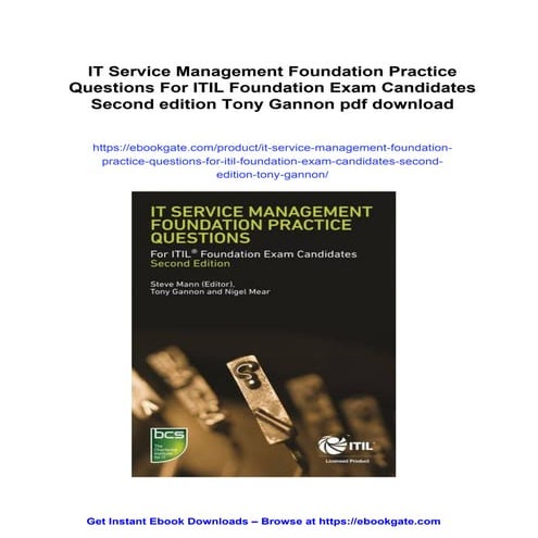 IT Service Management Foundation Practice Questions For ITIL Foundation ...