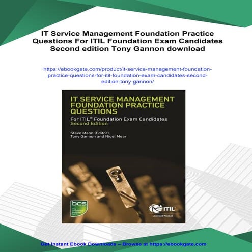 IT Service Management Foundation Practice Questions For ITIL Foundation ...