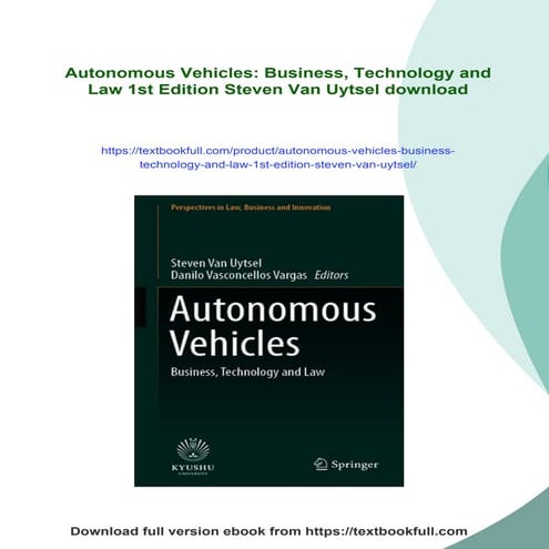 Autonomous Vehicles: Business, Technology and Law 1st Edition Steven ...