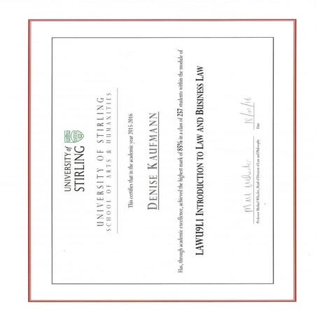 Law Certificate | PDF