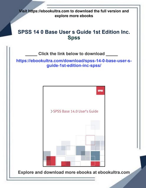 1 Introduction to SPSS.ppt | Operating Systems | Computer Software and Applications