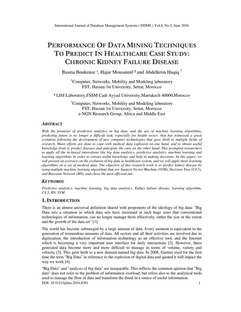 Predictive Analytics In Healthcare System Using Data Mining Techniques Pdf Healthcare