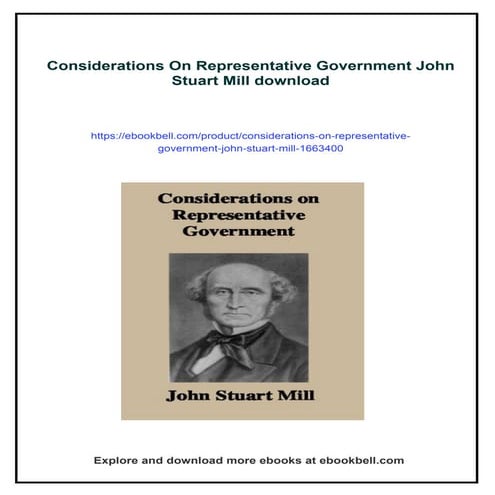 Considerations On Representative Government John Stuart Mill | PDF